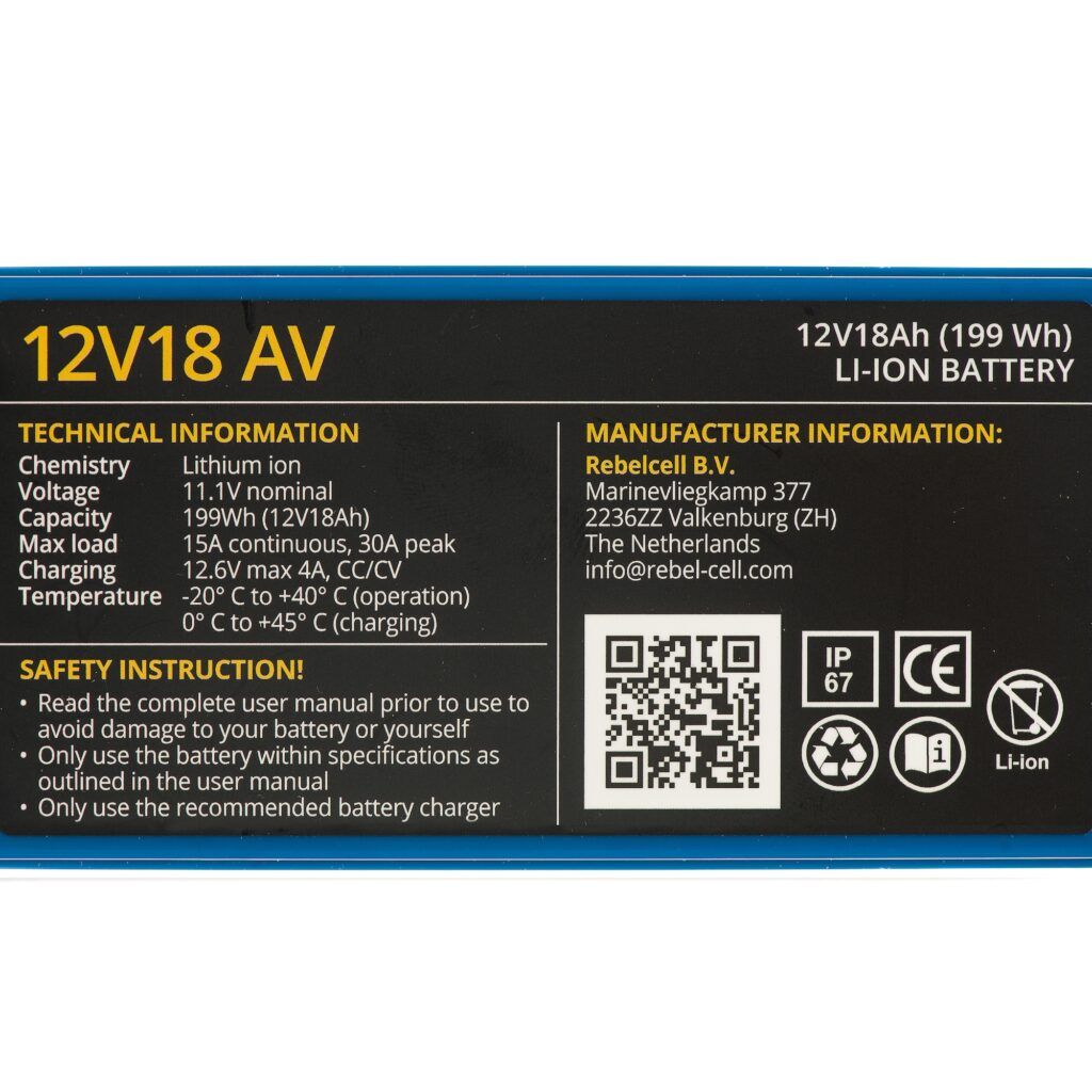Battery 12V18 AV | Rebelcell | Powering the outdoors